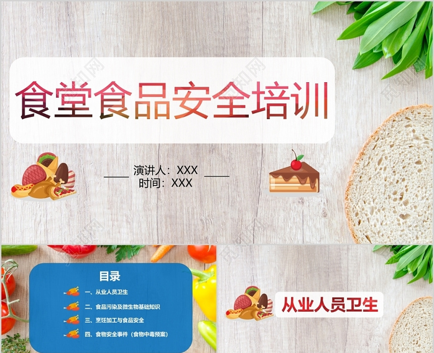 食堂食品安全培训课件PPT模板下载 觅知网